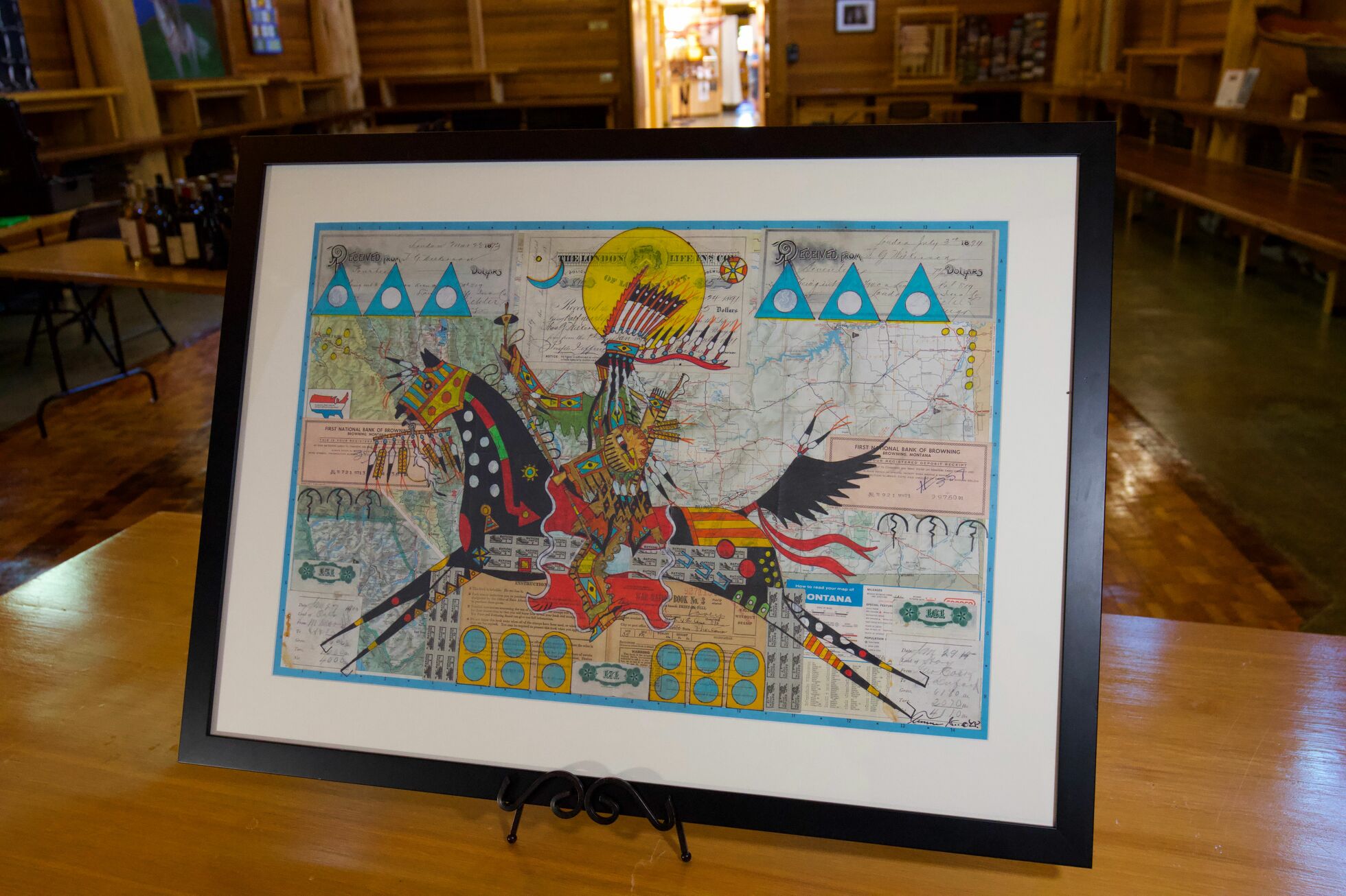 “Mountain Chief, Blackfoot War Leader” Map Ledger Collage - Terrance ...